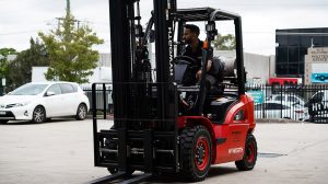 What is the Three-Point Contact Rule for a Forklift?